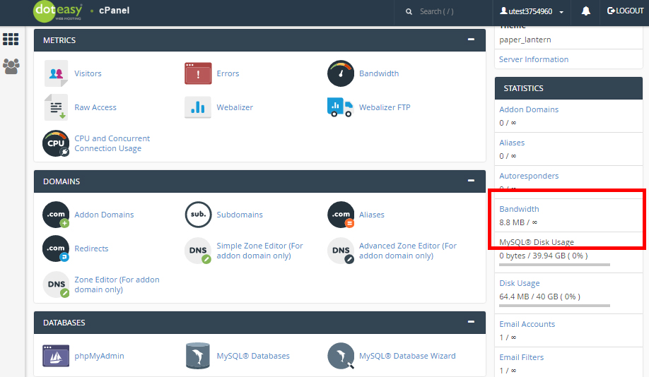 Checking Bandwidth Usage in cPanel | Doteasy Web Hosting