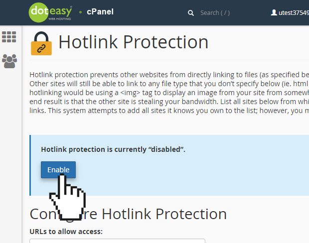 Hotlink Protection in cPanel | Doteasy