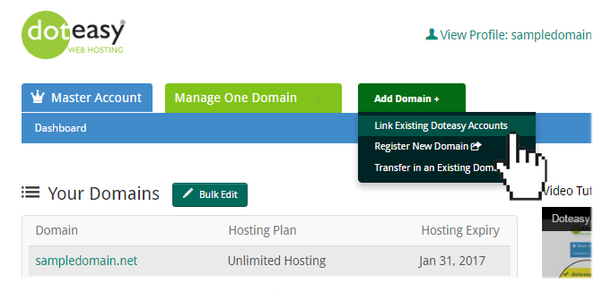 Setting Up A Doteasy Master Account Doteasy Web Hosting