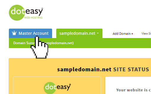Setting Up A Doteasy Master Account Doteasy Web Hosting